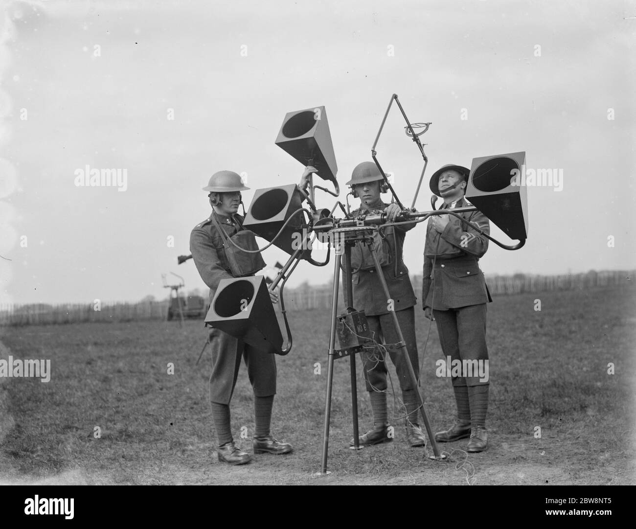 An anti aircraft sound device locator display . 1936 Stock Photo - Alamy