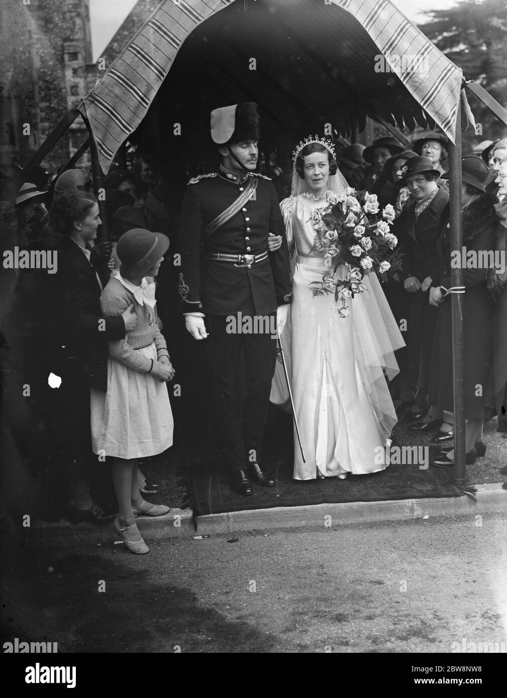 The wedding of Lieutenant Beadle and Miss Du Craig . 1936 Stock Photo ...