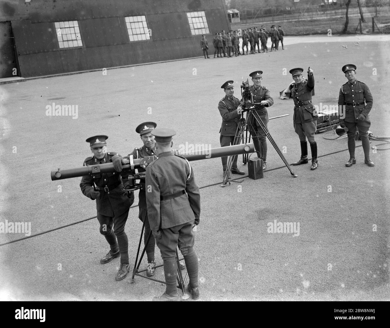 Royal artillerymen are given training on height and range finders . In ...
