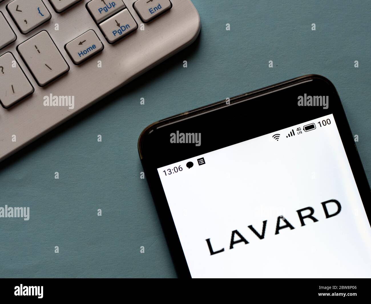 In this photo illustration a Lavard logo seen displayed on a smartphone ...