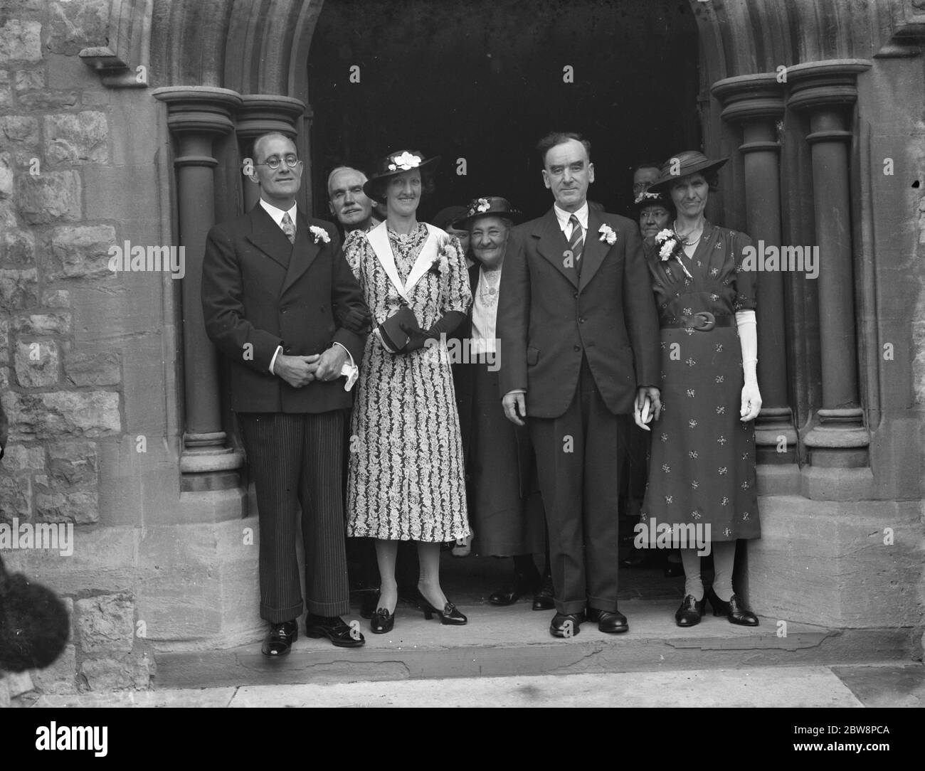 The wedding of Mr Hall and Miss O M Lewis . The family group. 13 August ...