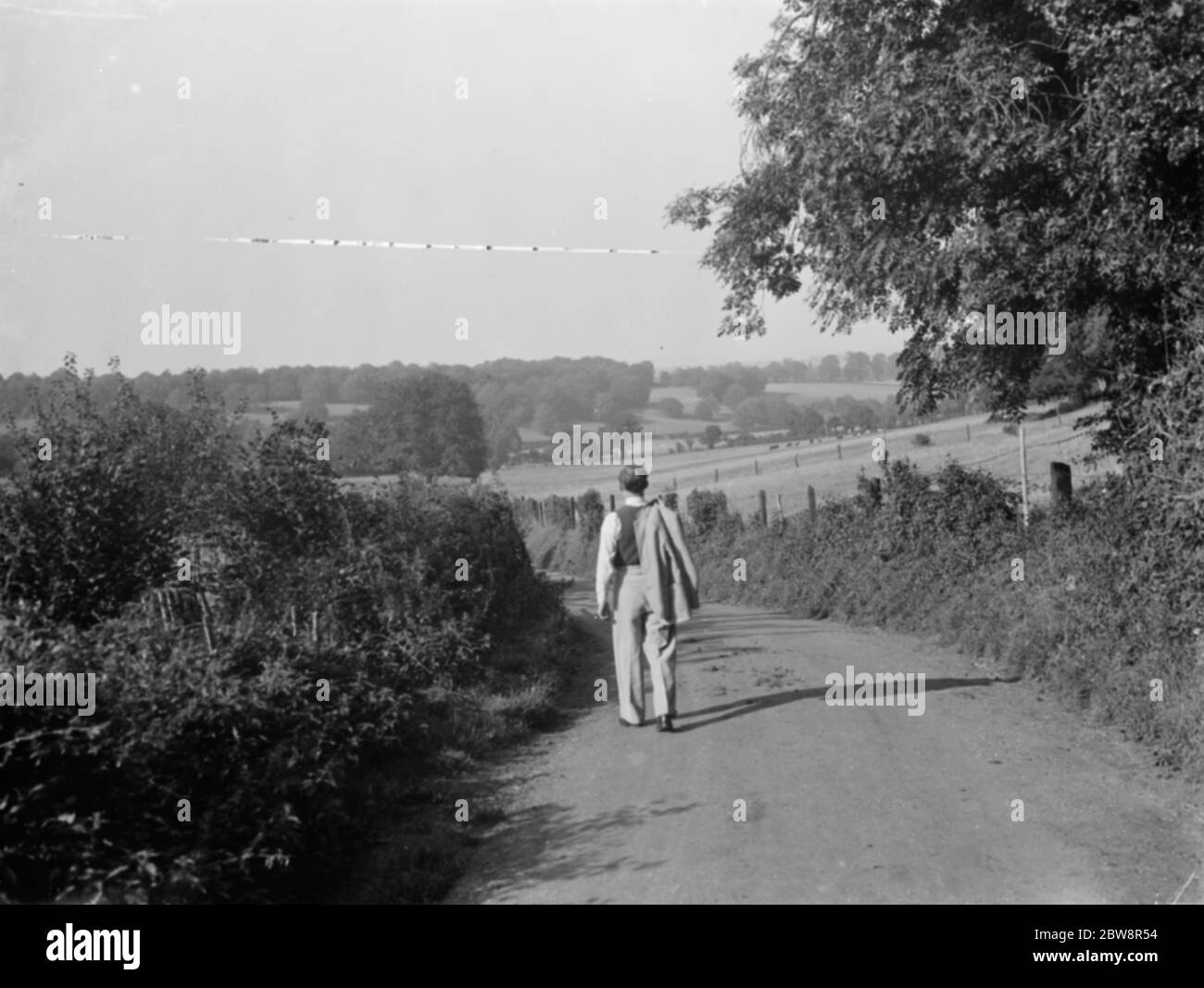 Valley scene of the Thames Estuary , Stockbury . 1936 Stock Photo - Alamy