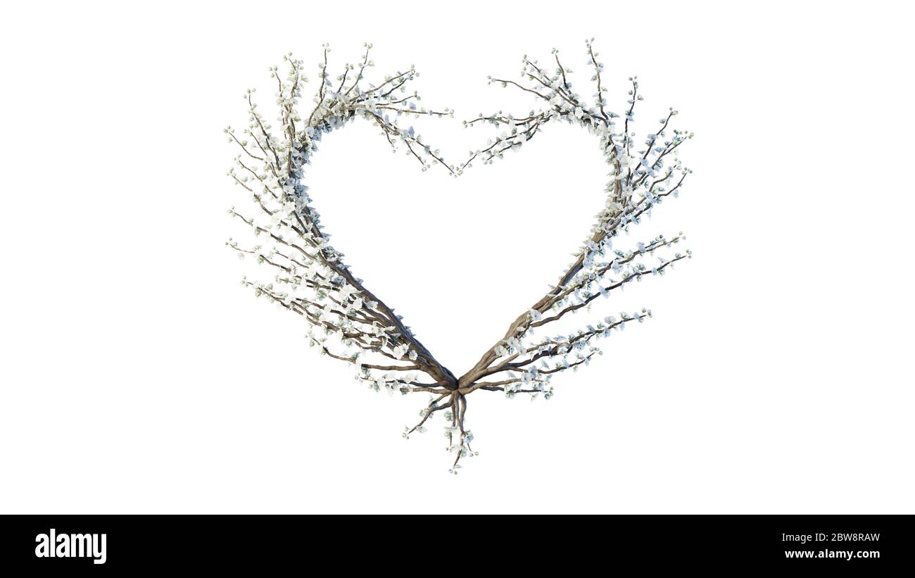 Heart shape made out of flowers. 3D rendering Stock Photo - Alamy