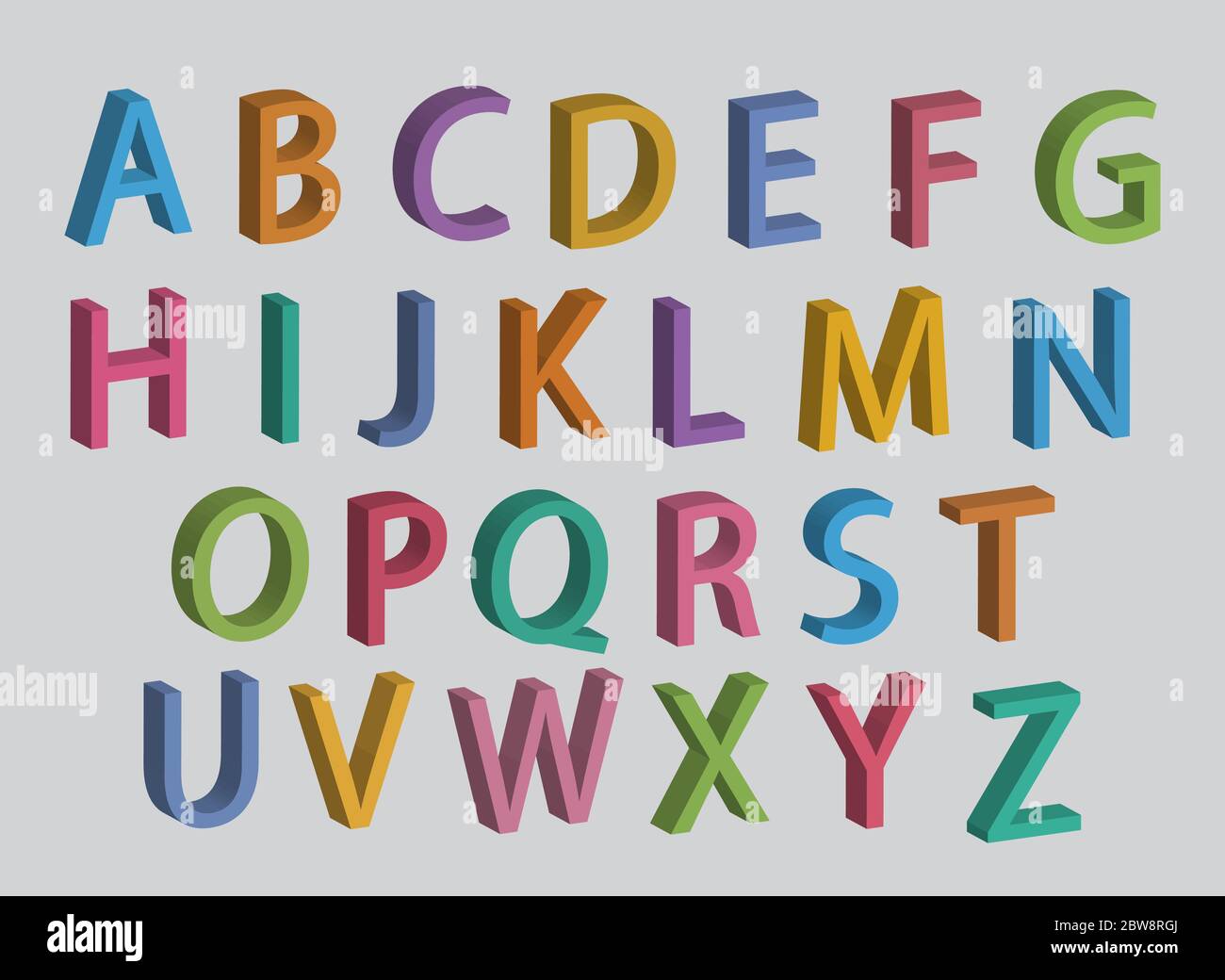 illustration of colorful bold alphabet - vector Stock Vector Image ...
