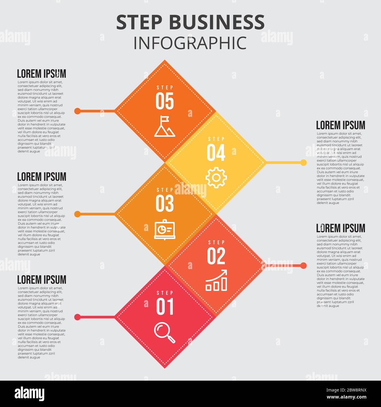 Illustration of Modern Business colorful infographic with title ...