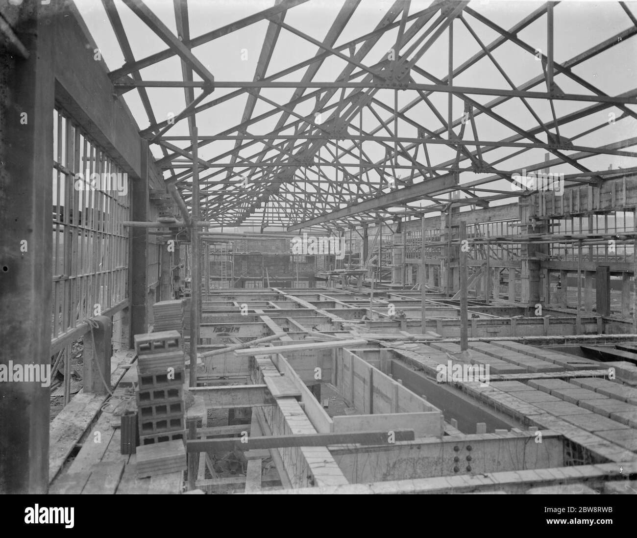 Construction site and new building at Black and White Stock Photos ...