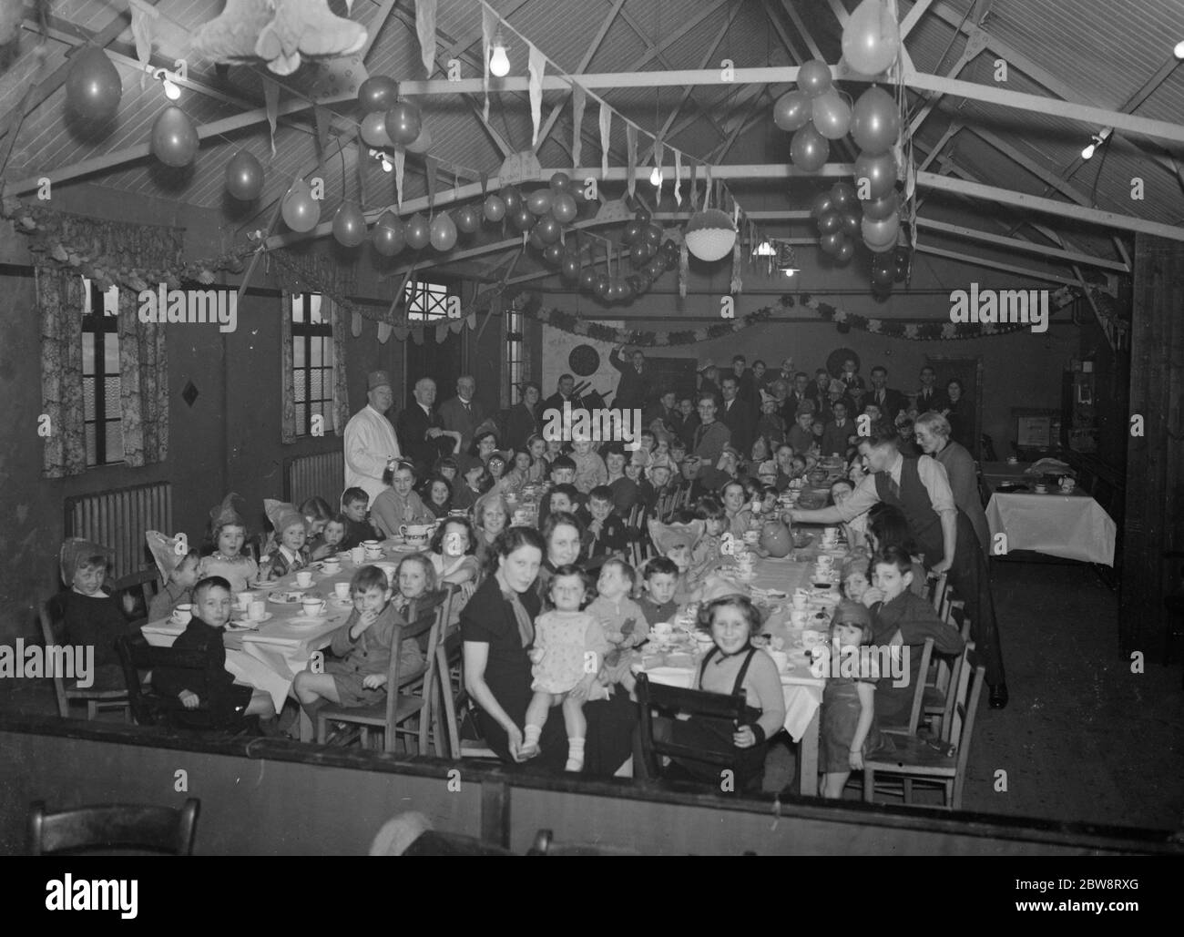 Children party decorations Black and White Stock Photos & Images - Alamy