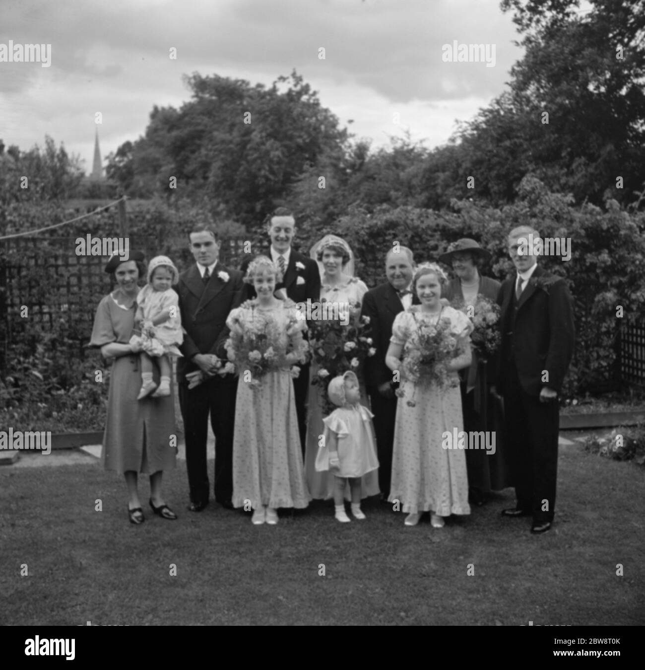 The wedding of the Whites . The wedding party . 1936 Stock Photo - Alamy