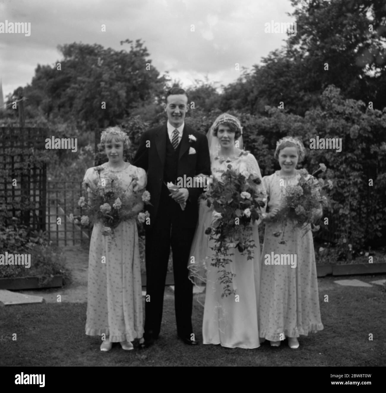 The wedding of the Whites . The wedding party . 1936 Stock Photo - Alamy
