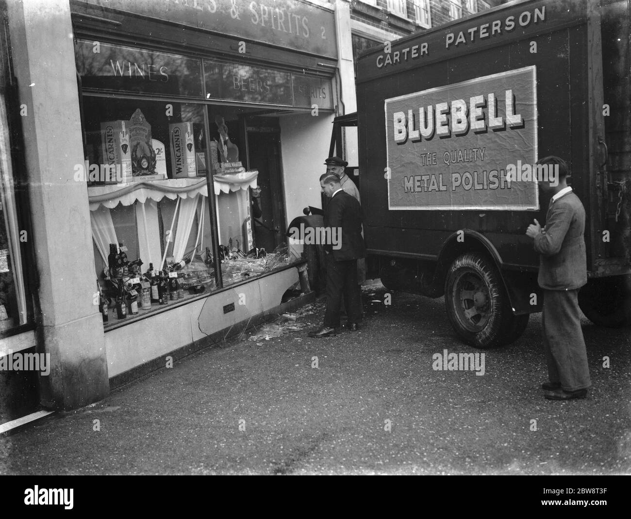 The wreckage of a Carter Patterson , Bluebell Metal Polish lorry after ...