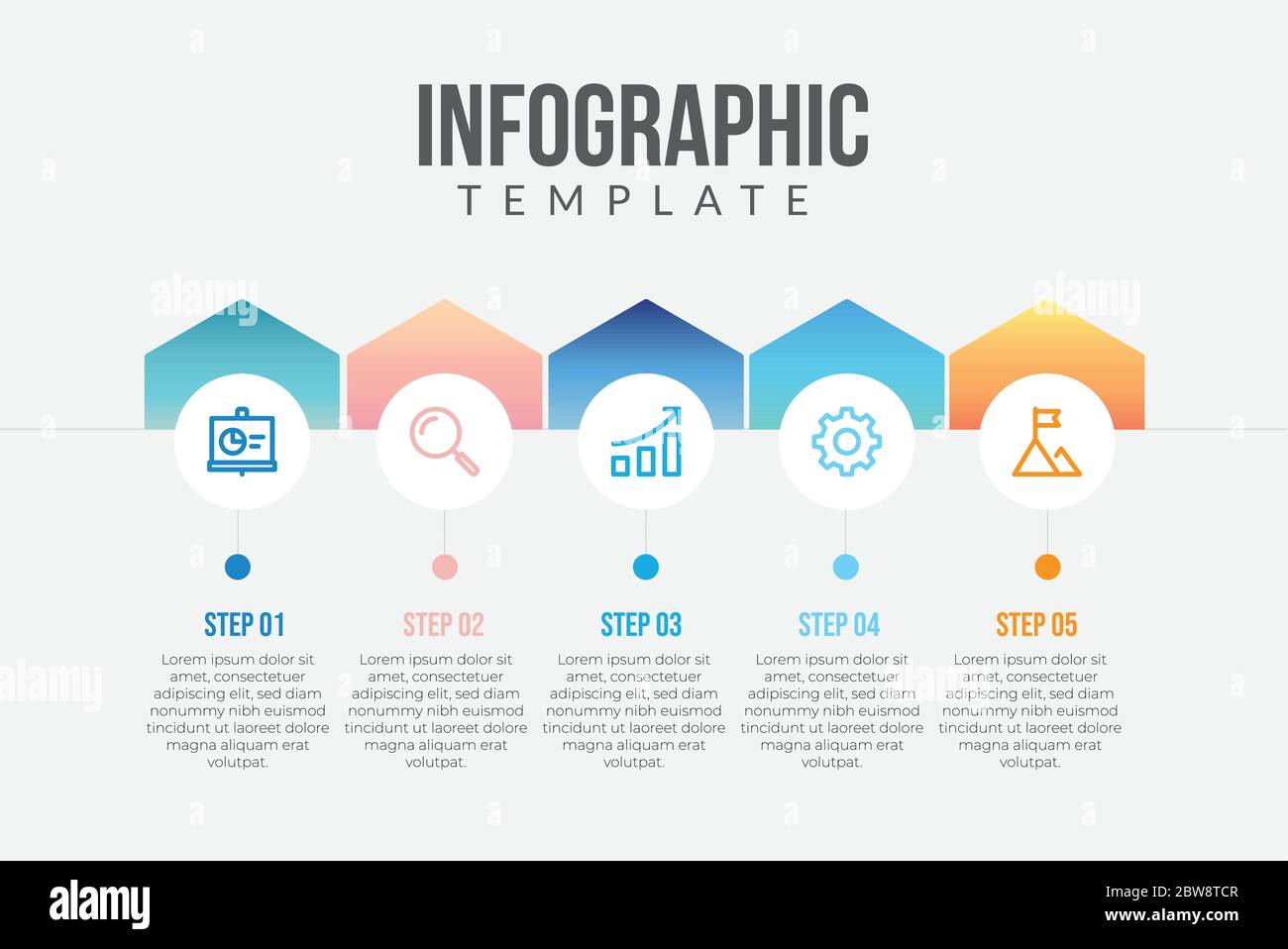 Illustration of Modern Business colorful infographic with title ...