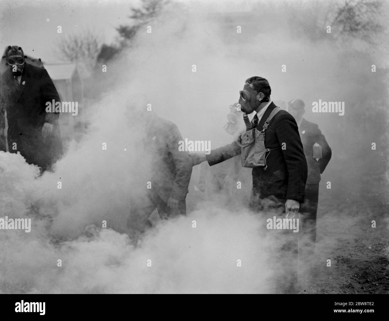 An Air Raid Precautions demonstration in Dartford , Kent . Gasmask ...