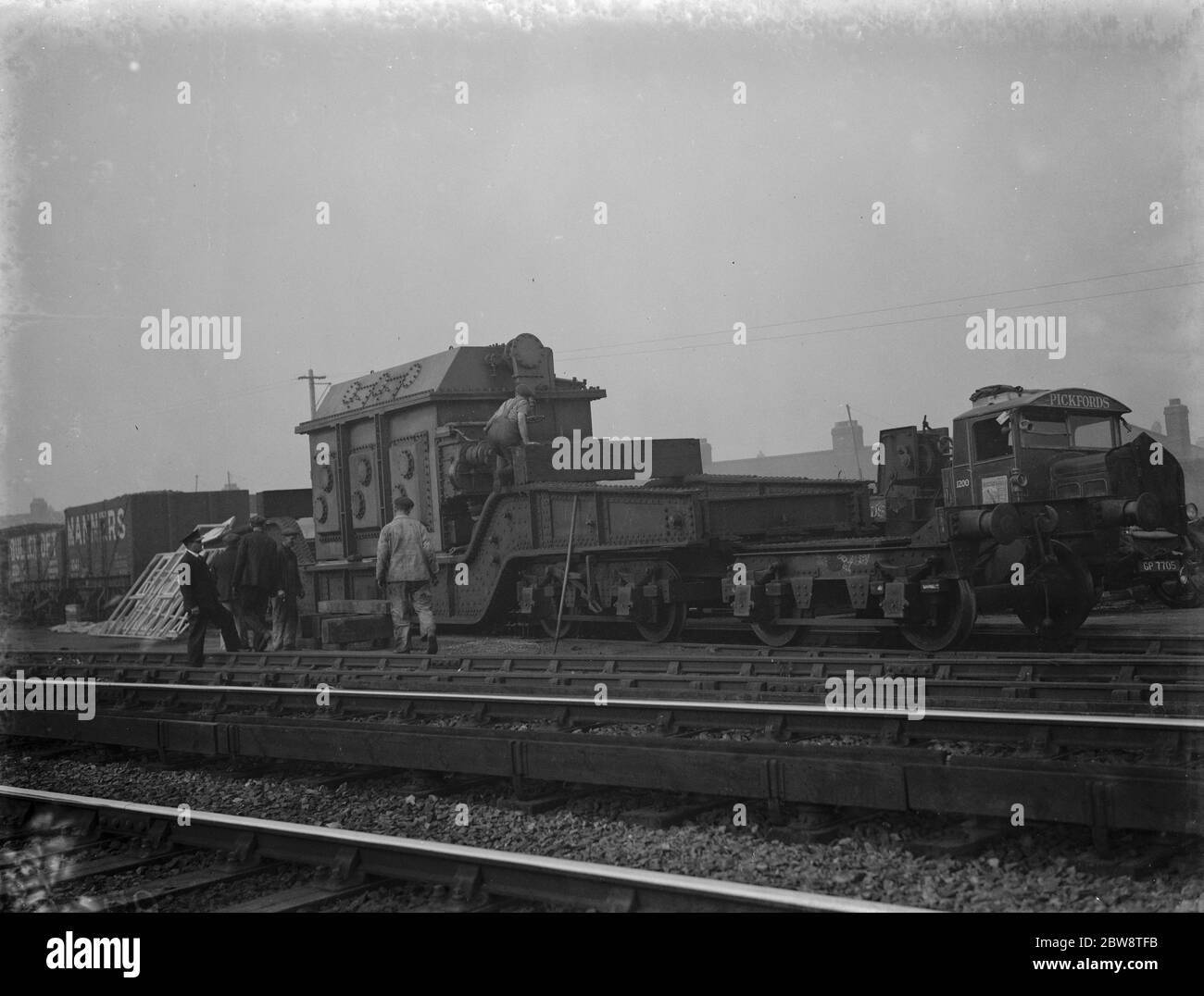 A electric transformer at Welling Station , Kent . 1938 Stock Photo - Alamy