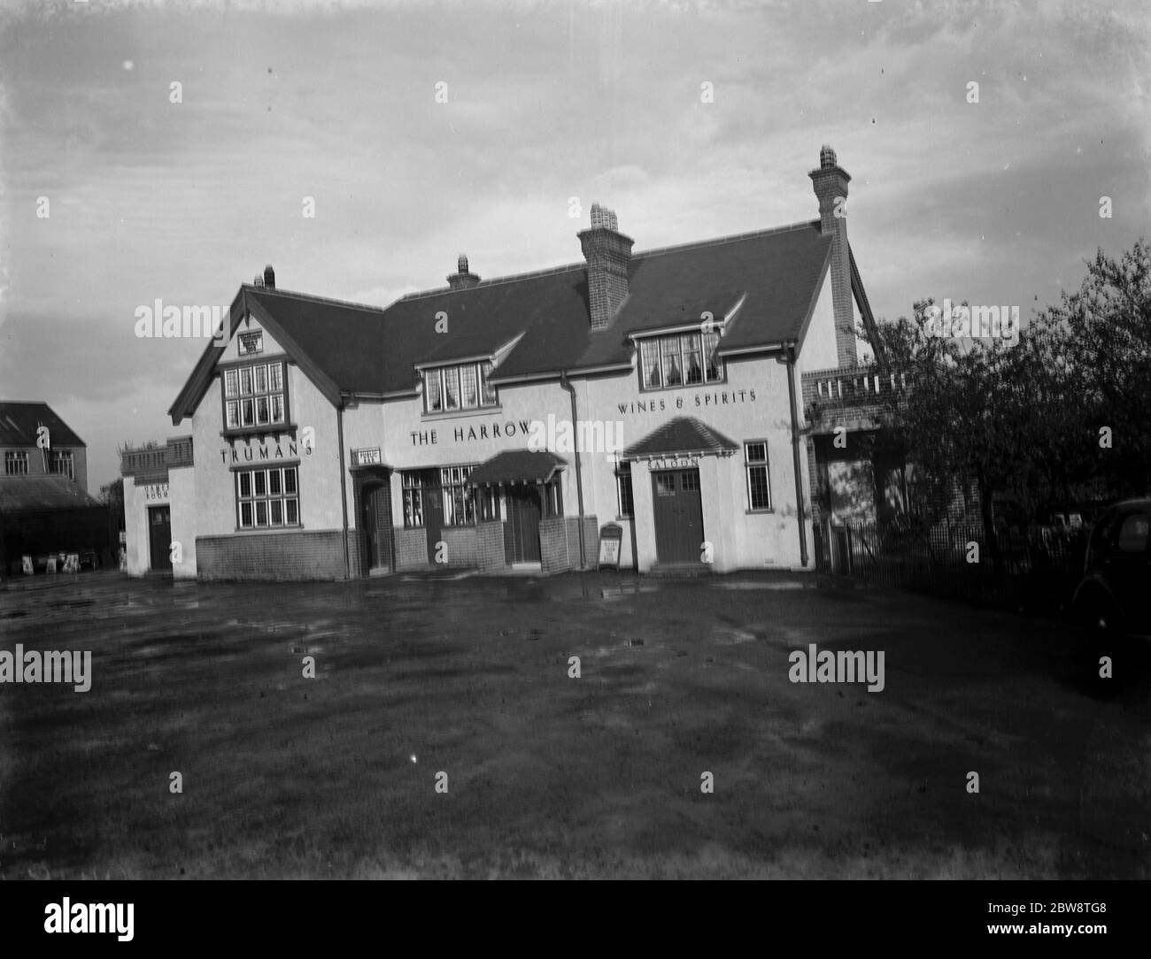 External view of Harrow Inn located in Erith , London . 1938 Stock ...