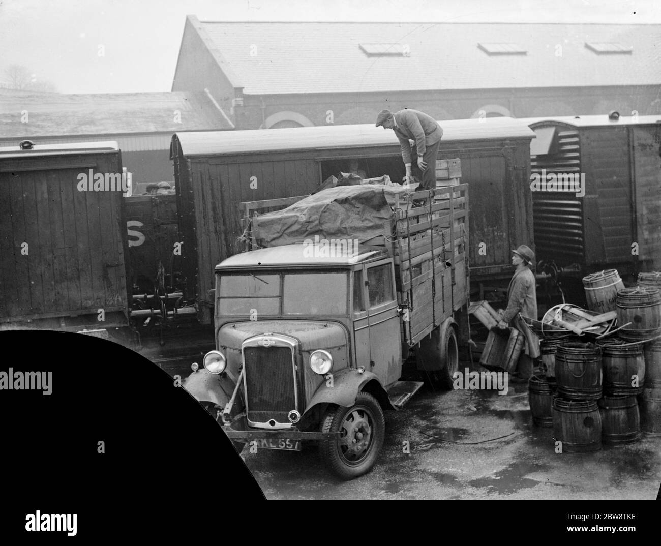 Train crates Black and White Stock Photos & Images - Alamy