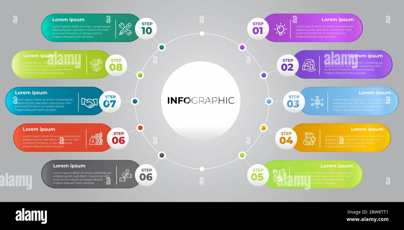 Illustration of Modern Business colorful infographic with title ...