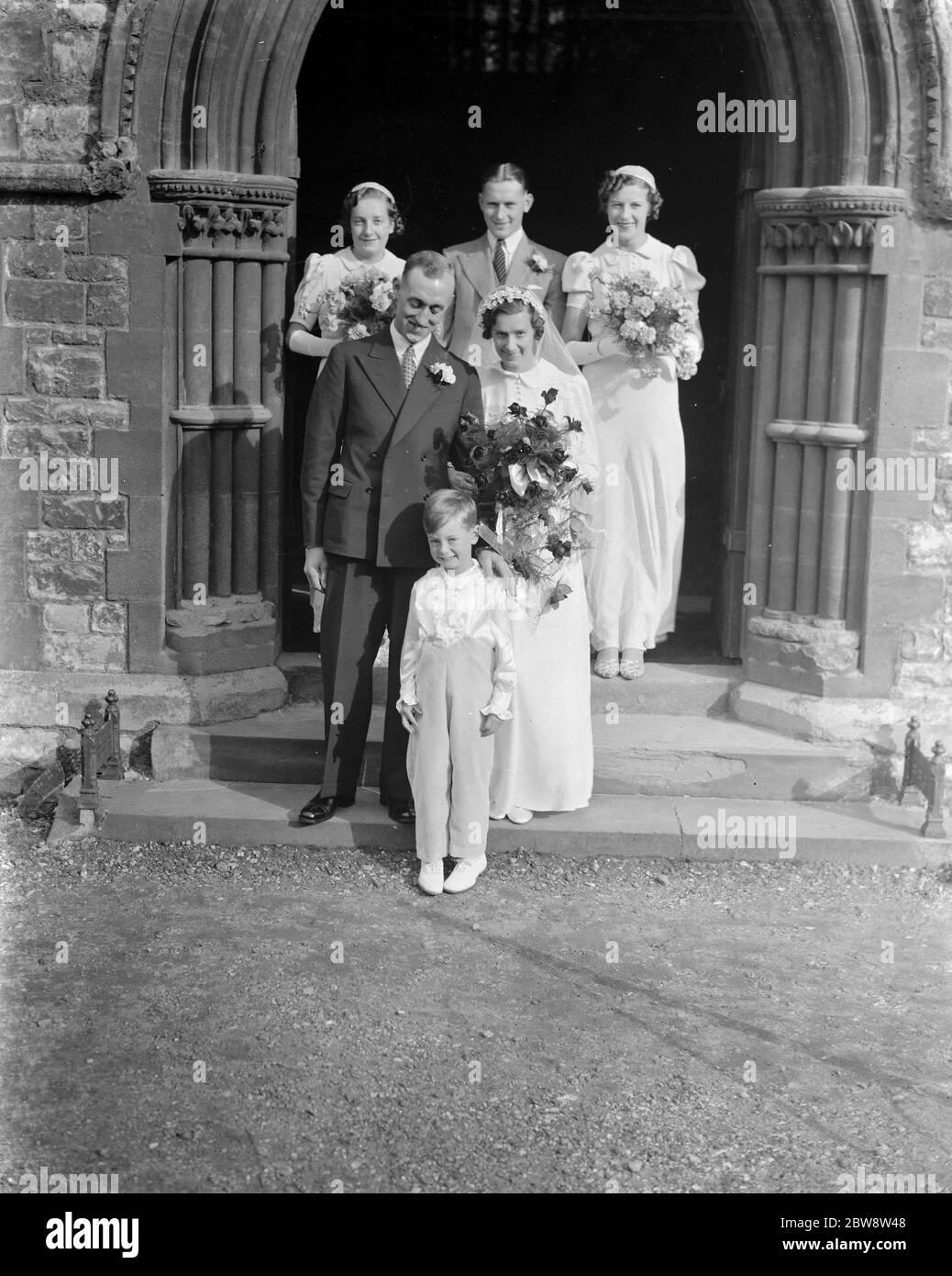 The wedding of the Fairchilds . The wedding group . 1938 Stock Photo ...