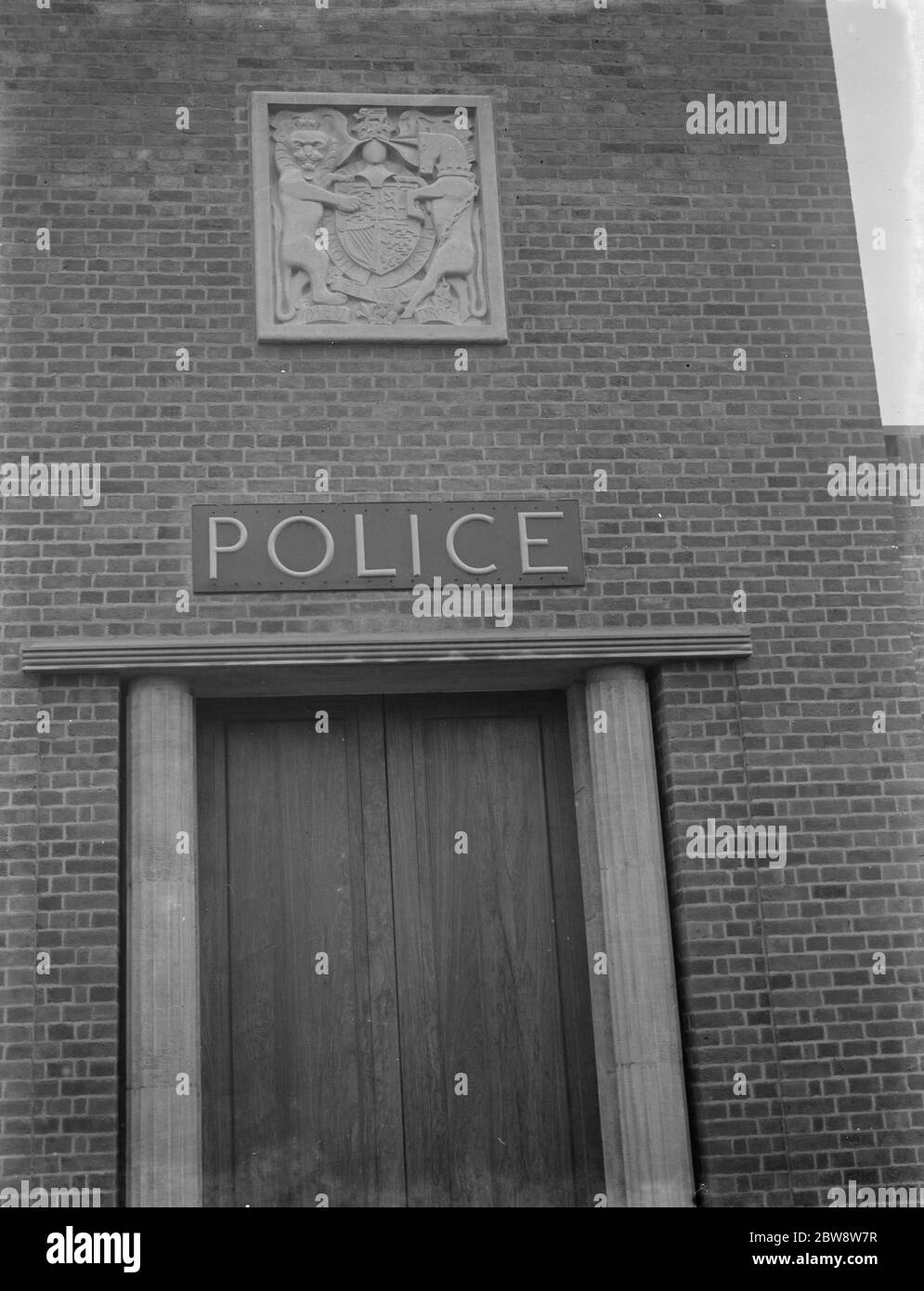 A modern police station on Wellhall Road , Eltham , London . 1938 Stock ...