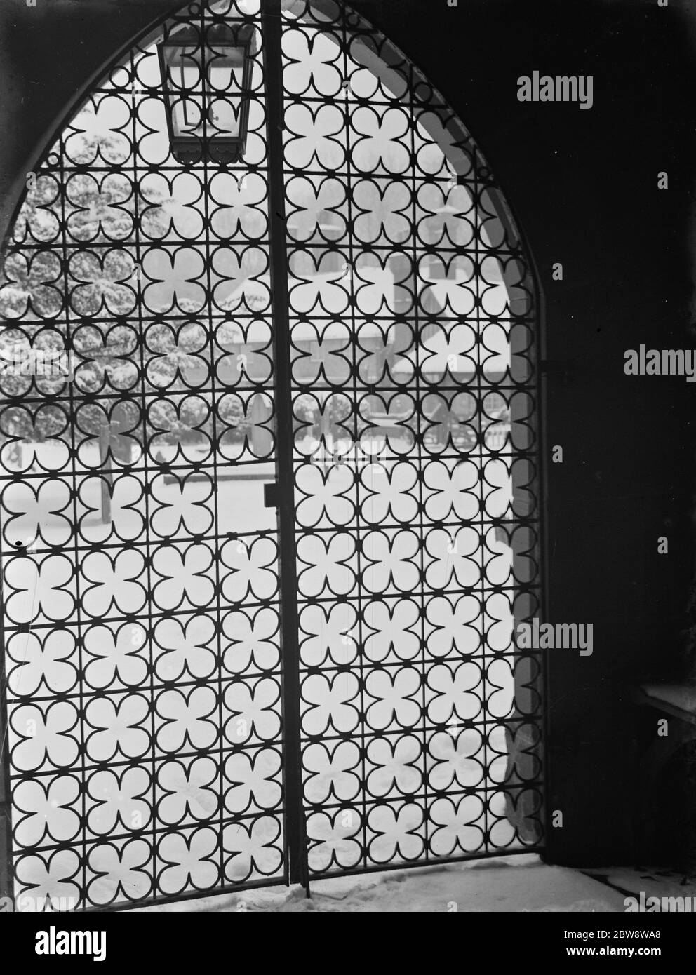 Wrought iron gate in Chevening , Kent . 1938 Stock Photo - Alamy