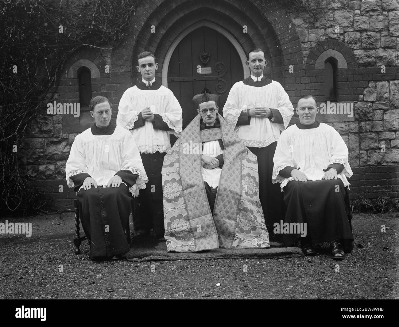 The Reverend A Mapson with the clergy group . 12 January 1939 Stock ...