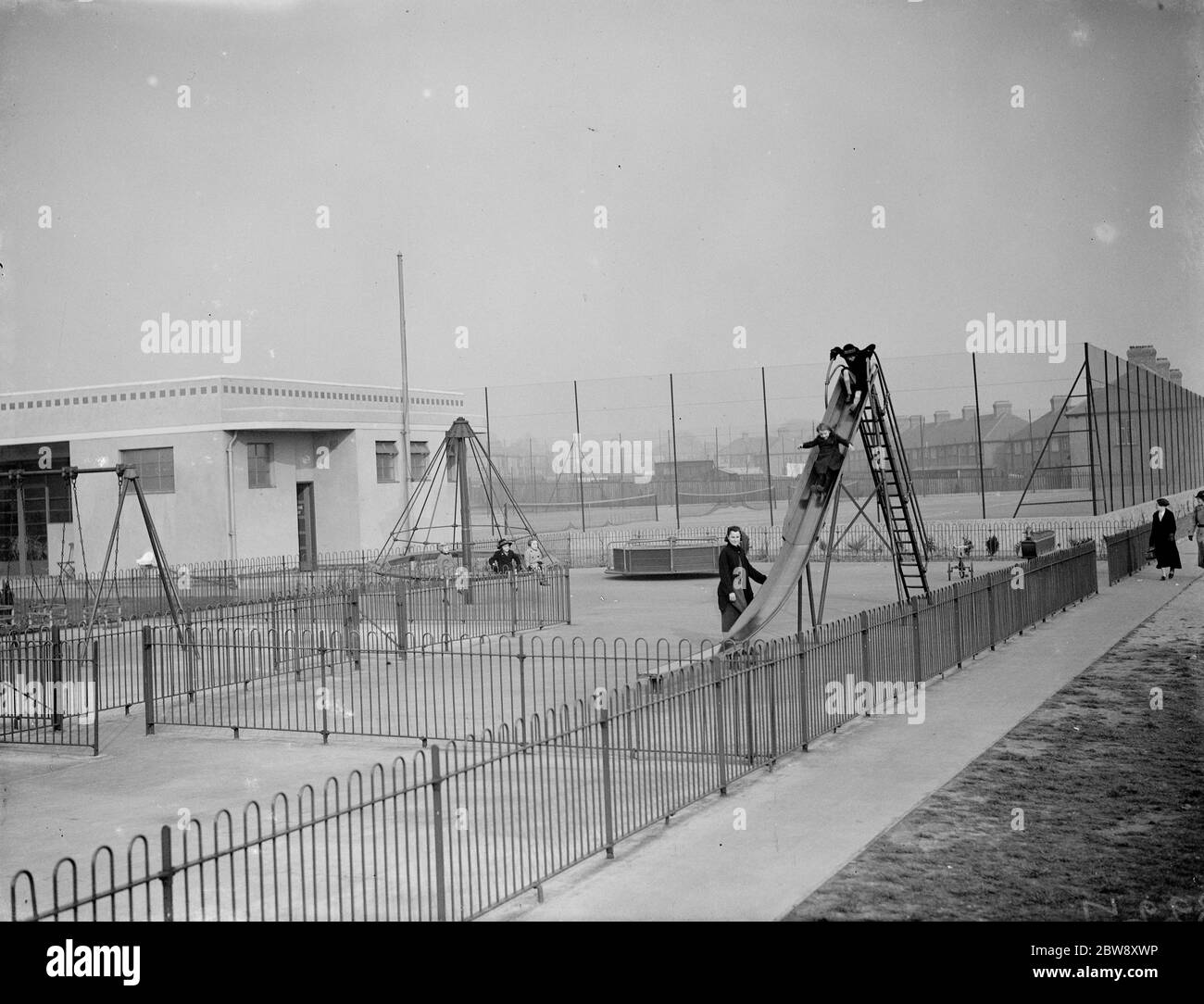 A view of the West Heath playground at Erith , Kent . 1938 Stock Photo ...