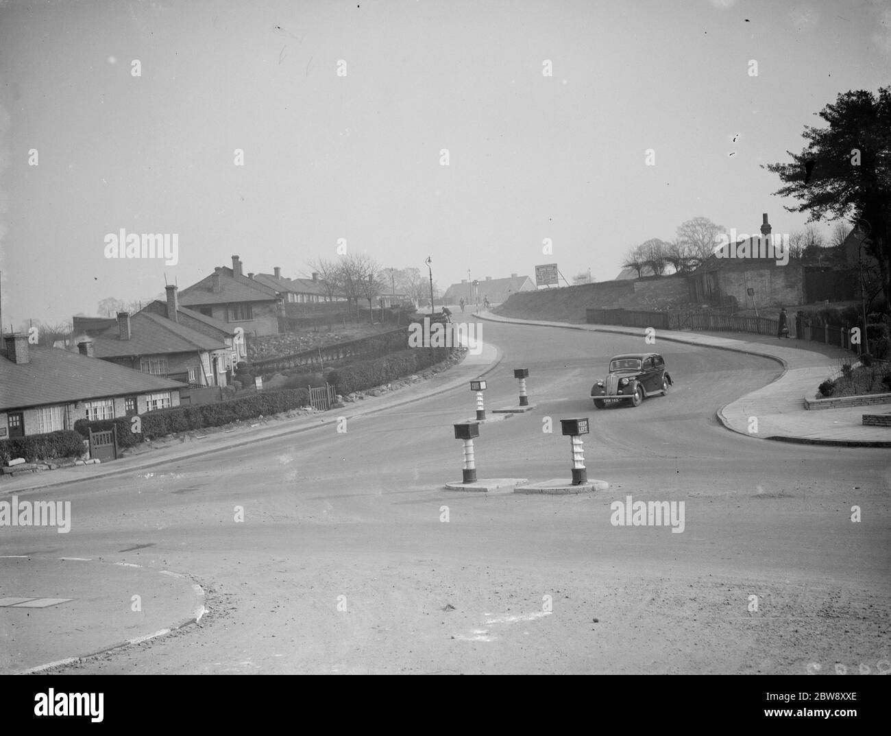 The general view of a road crossing in Erith , Kent . 1938 Stock Photo ...