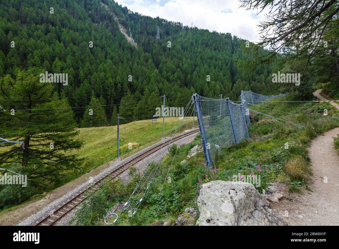 Swiss Railway Track Alps Train Stock Photo - Alamy