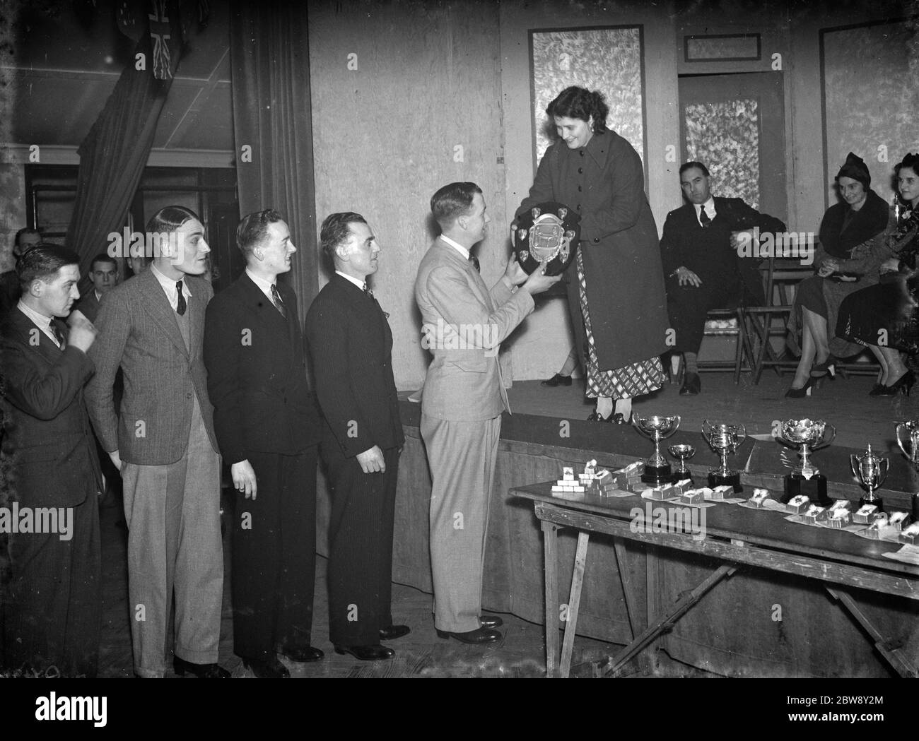 The shield presentation at K times table tennis club . 1938 Stock Photo ...