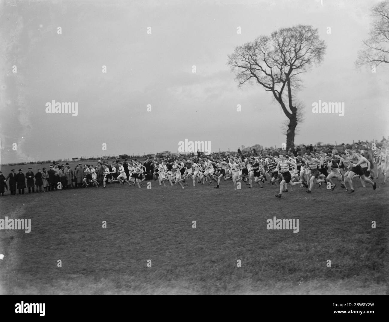Cross country race Darenth , Kent . The start . 1937 Stock Photo - Alamy