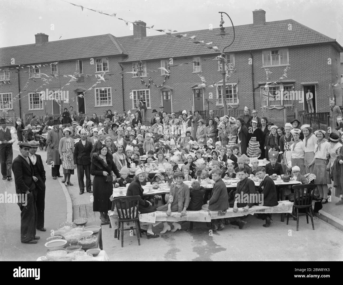 Coronation teas in Mottingham , Kent , to celebrate the coronation of ...