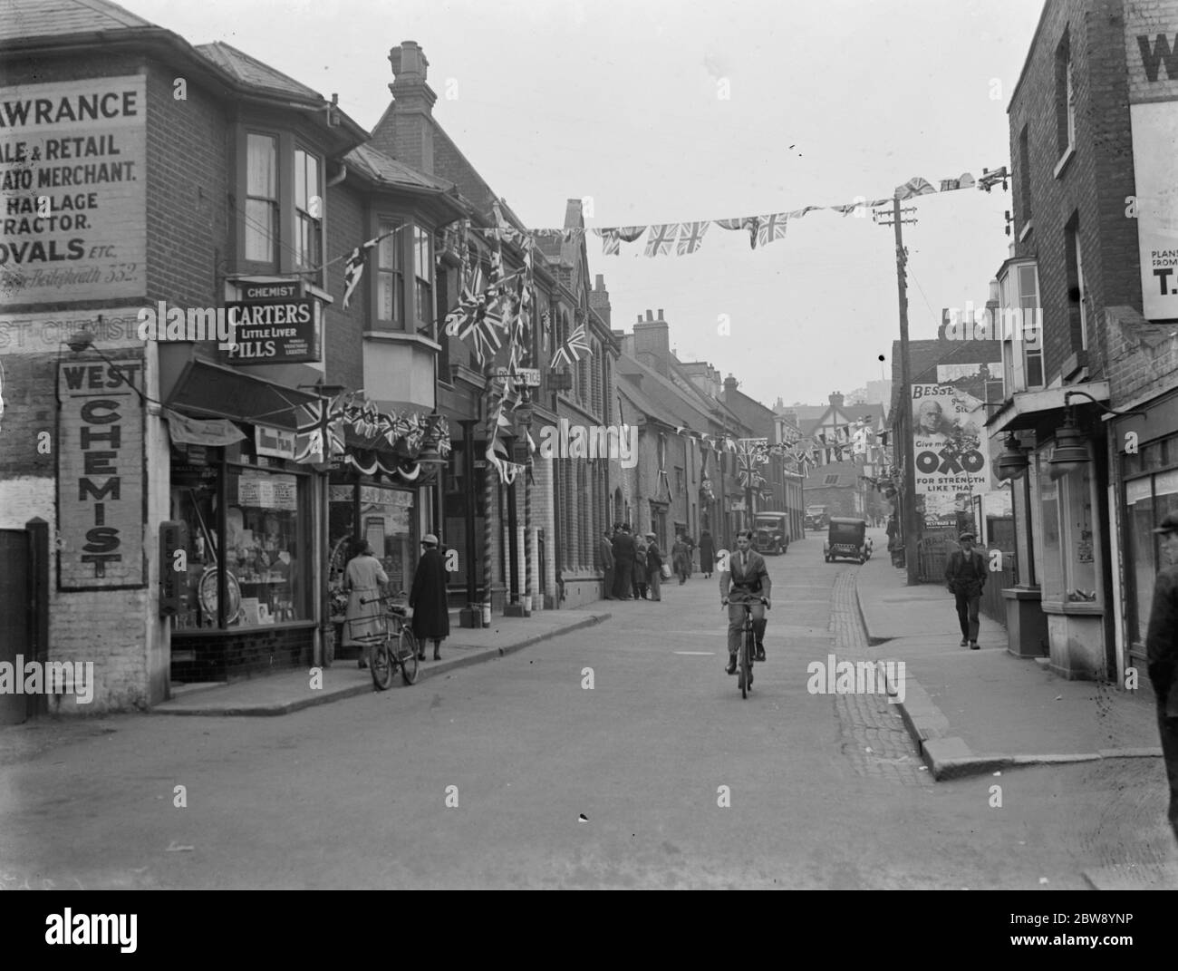 Coronation decorations in Crayford , Kent , to celebrate the coronation ...