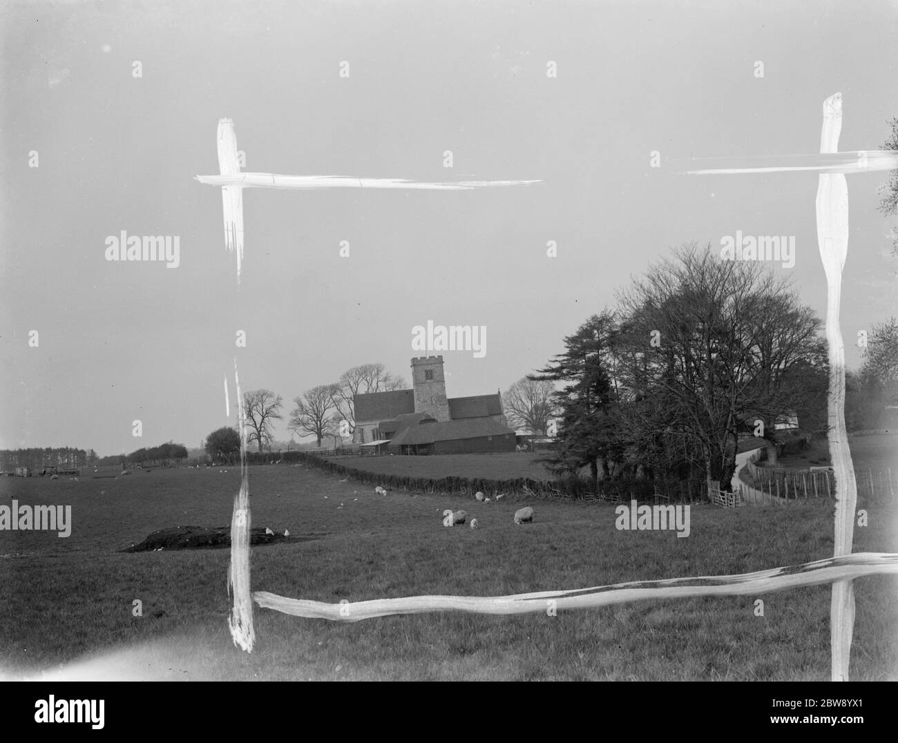A general view of Throwley Church , Kent . 1937 Stock Photo - Alamy