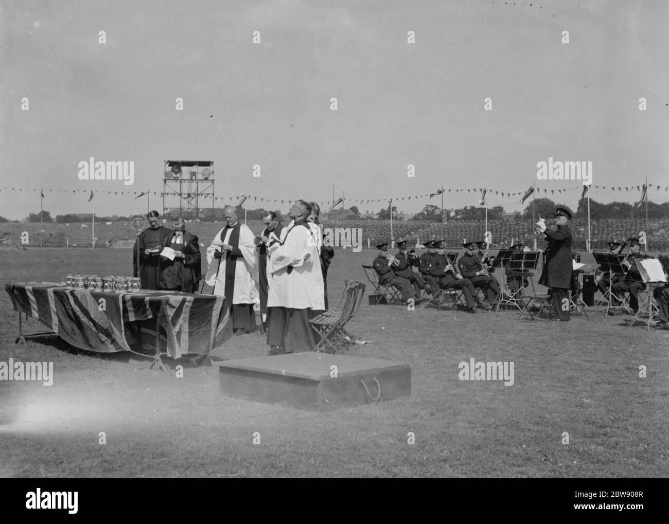 Open air service held Woolwich Stadium , London . 6 June 1937 Stock ...