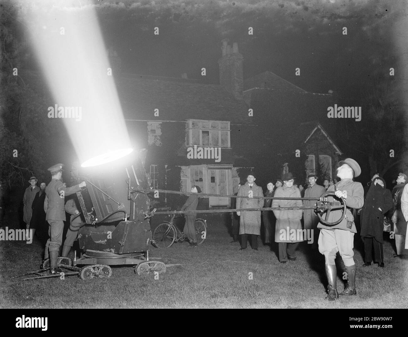 Searchlight beam Black and White Stock Photos & Images - Alamy