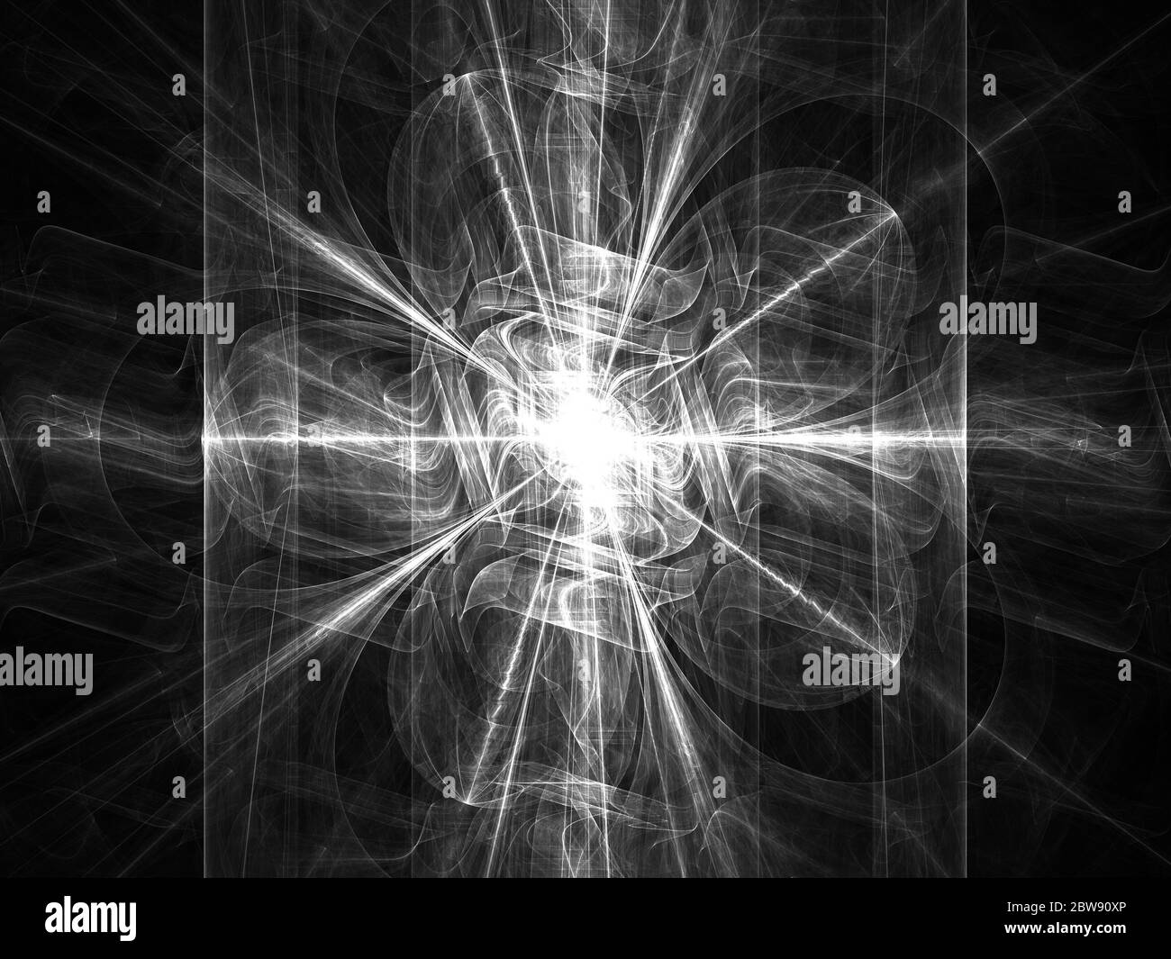 Imaginatory fractal background image Black and White Stock Photos ...