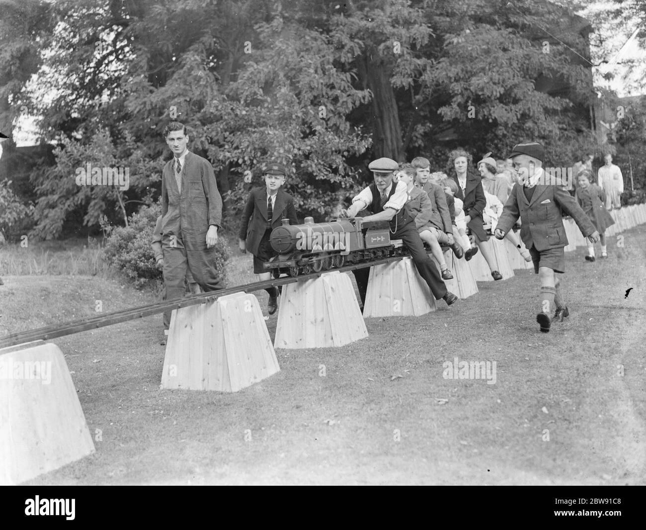 Child model train Black and White Stock Photos & Images - Alamy