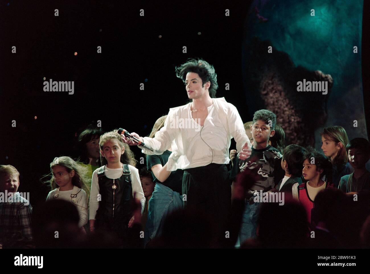 MONTE CARLO, MONACO. 24 May 1996: Pop superstar Michael Jackson at the World Music Awards in ...