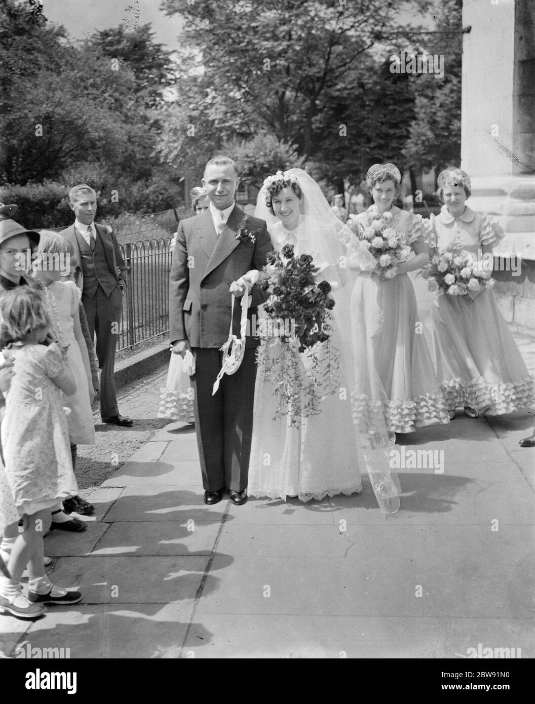 The wedding of Miss Kennedy and Mr C R Eaton . The bride and groom ...