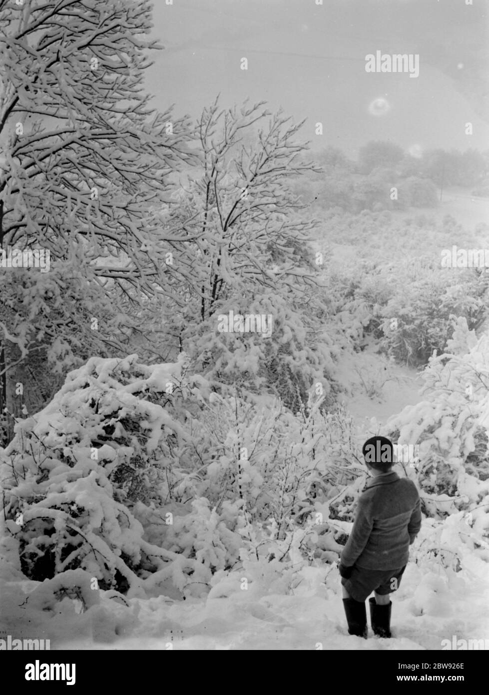Snow scenes in Biggin Hill , Kent . 1939 Stock Photo - Alamy