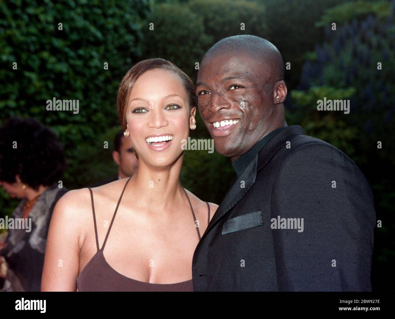 MONTE CARLO, MONACO. 24 May 1996: Singer Seal & model Tyra Banks at the ...