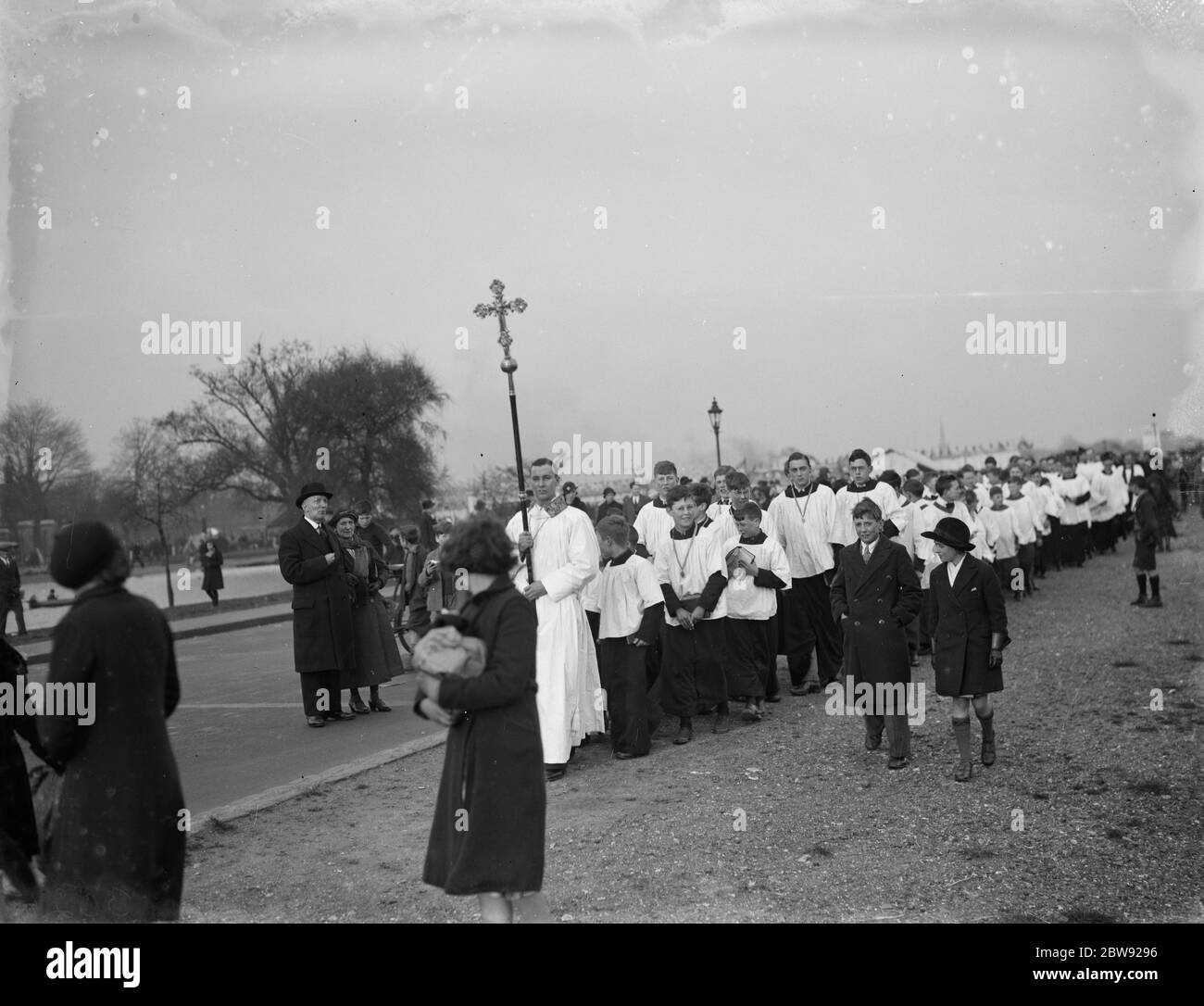 Choir boys in procession during the Good Friday service at Blackheath ...