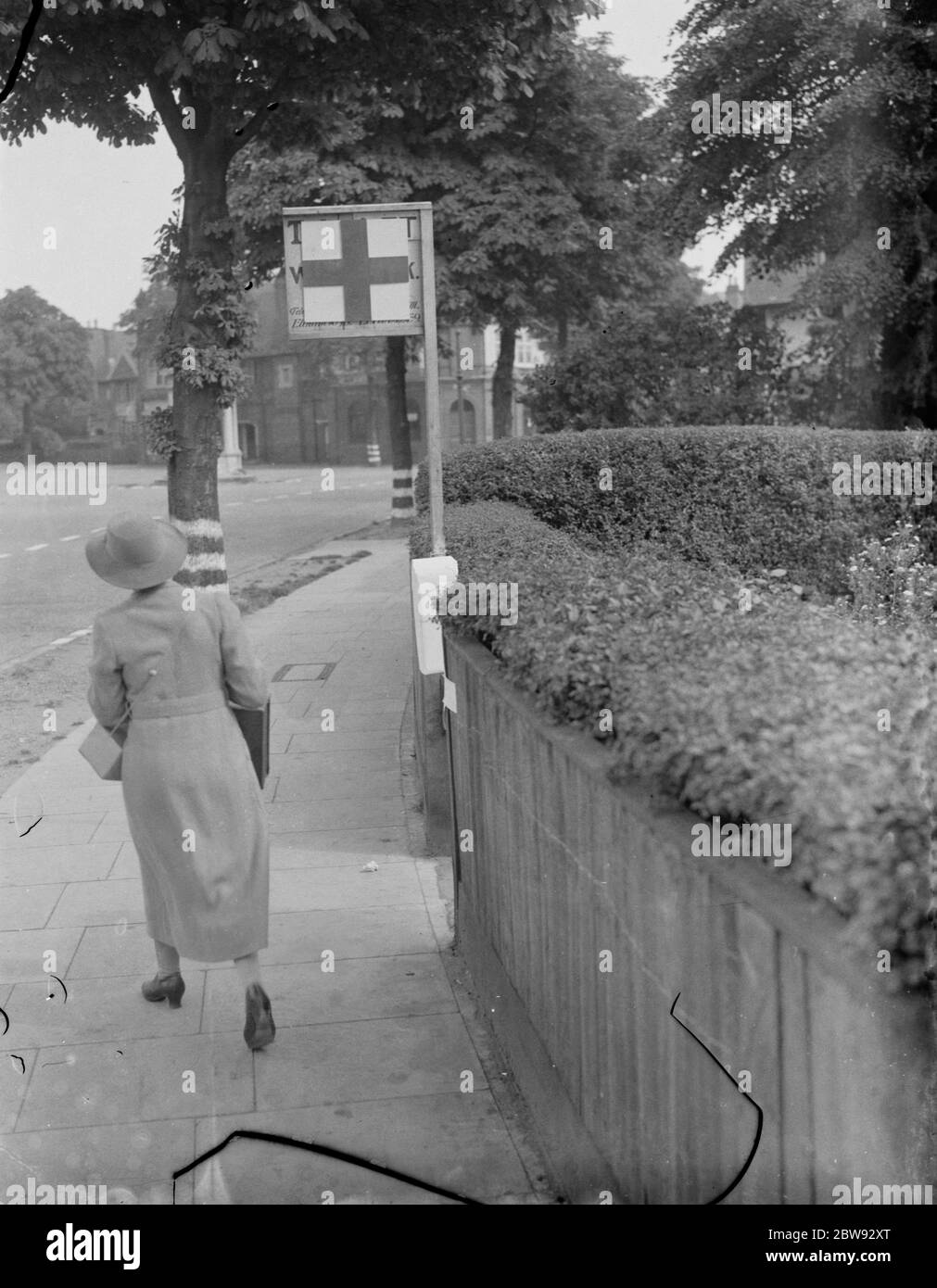 A red cross station sign . 1939 Stock Photo - Alamy