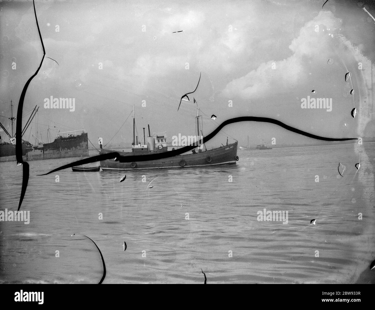A photo of the trawler Girl Pat on the River Thames . 1939 Stock Photo ...