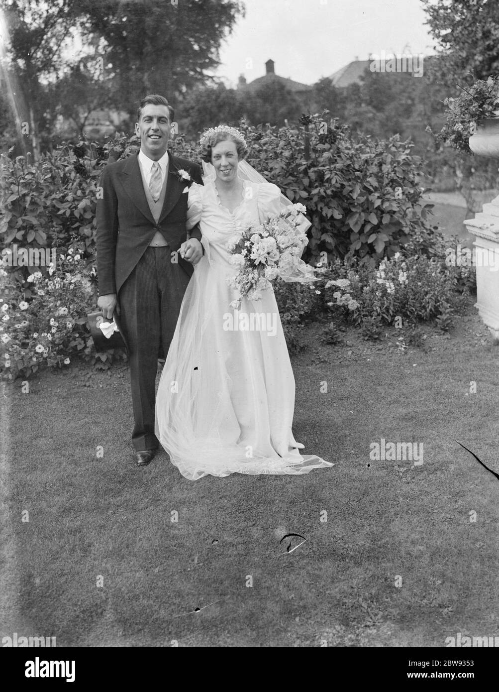 The wedding of Mr D H Robins and Miss Phyllis Walker . The bride and ...