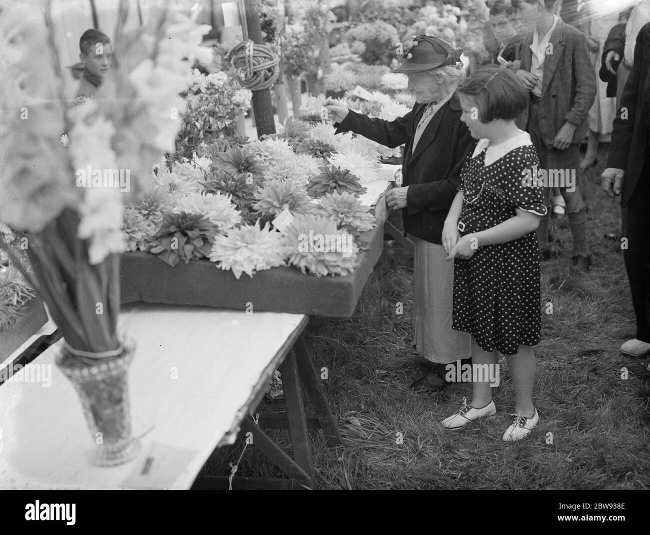 The Spring Flower Show at Longfields , Kent . 1939 Stock Photo - Alamy