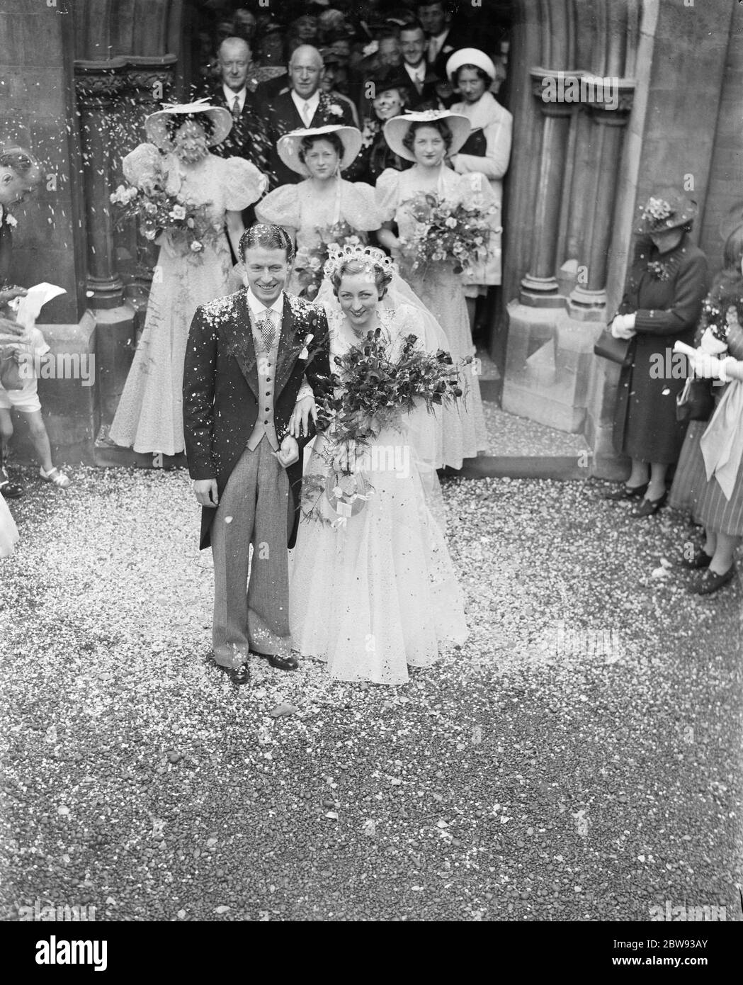 The wedding of Mr Norman Thompson and Miss Joan May Fyson . The bride ...