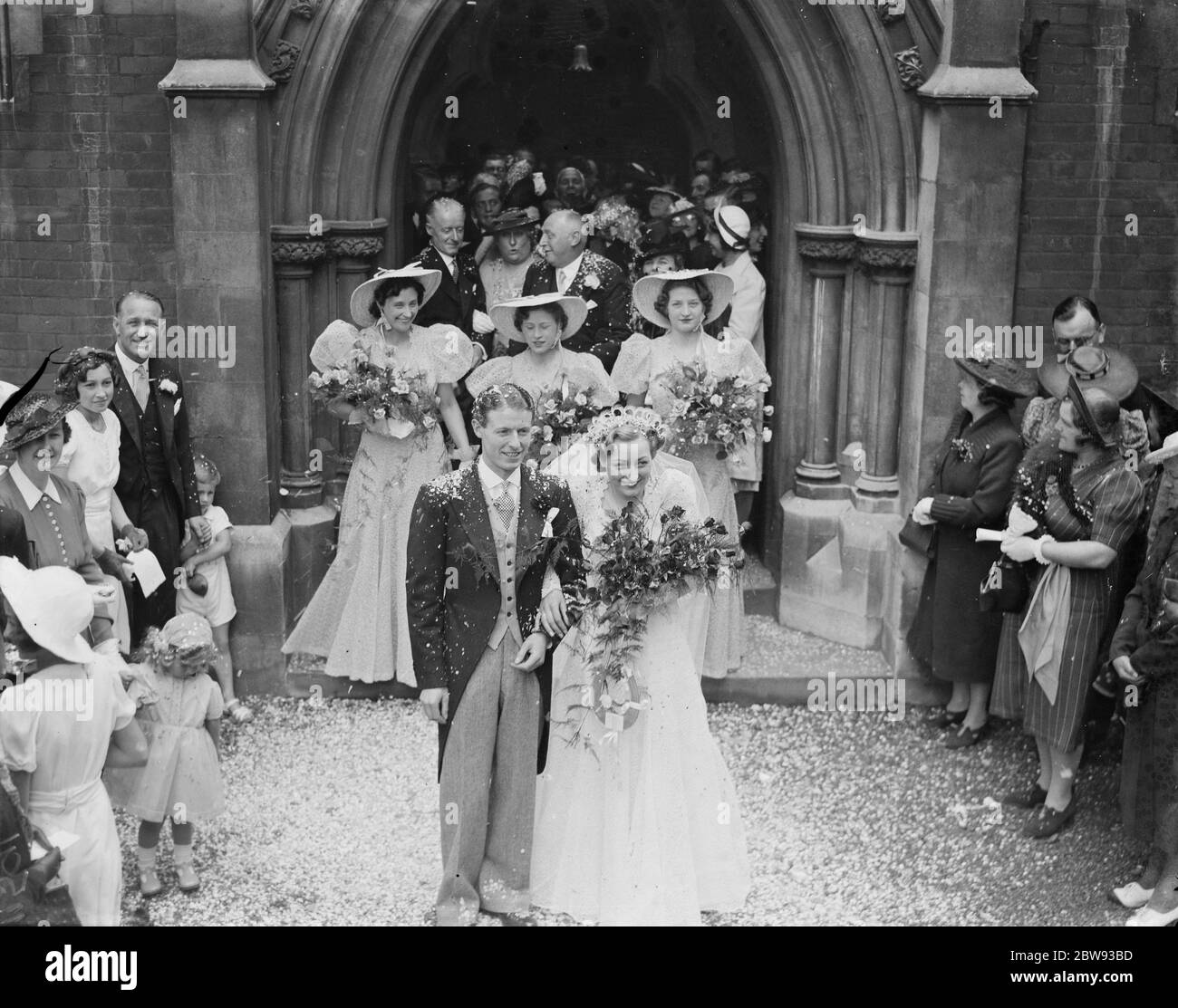 The wedding of Mr Norman Thompson and Miss Joan May Fyson . The bride ...