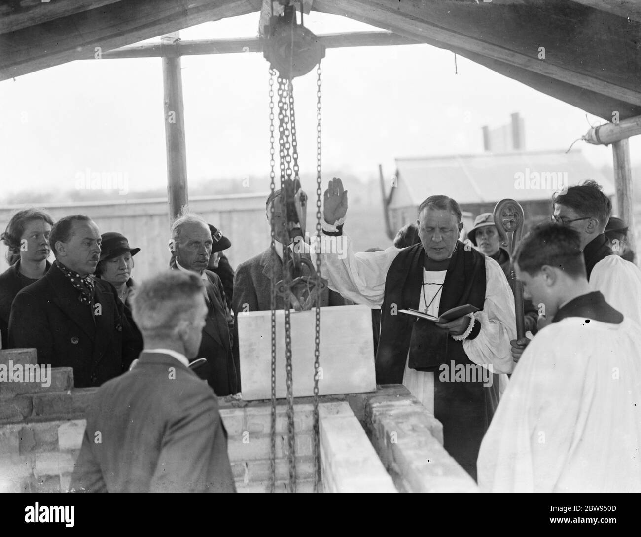 The Bishop of Woolwich at Mottingham Church , blessing the foundation ...
