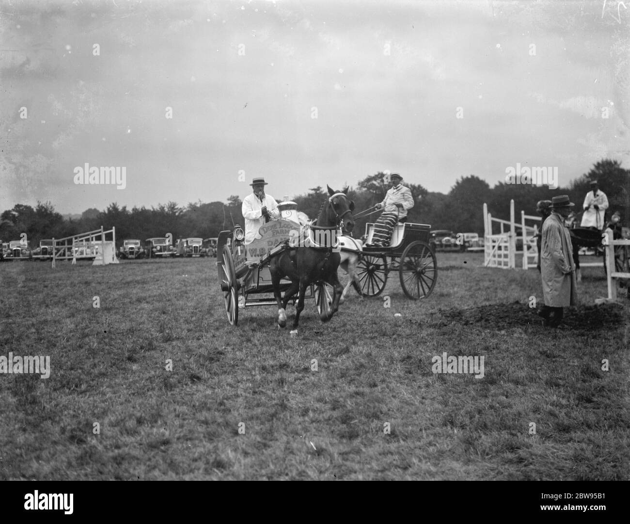 Dairy carts at a horse show in Westerham , Kent . 1936 Stock Photo - Alamy