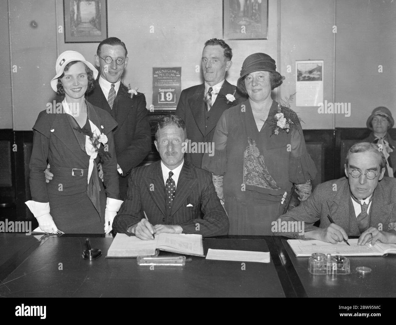 Mother and son in double wedding at London Register Office . Mother and ...